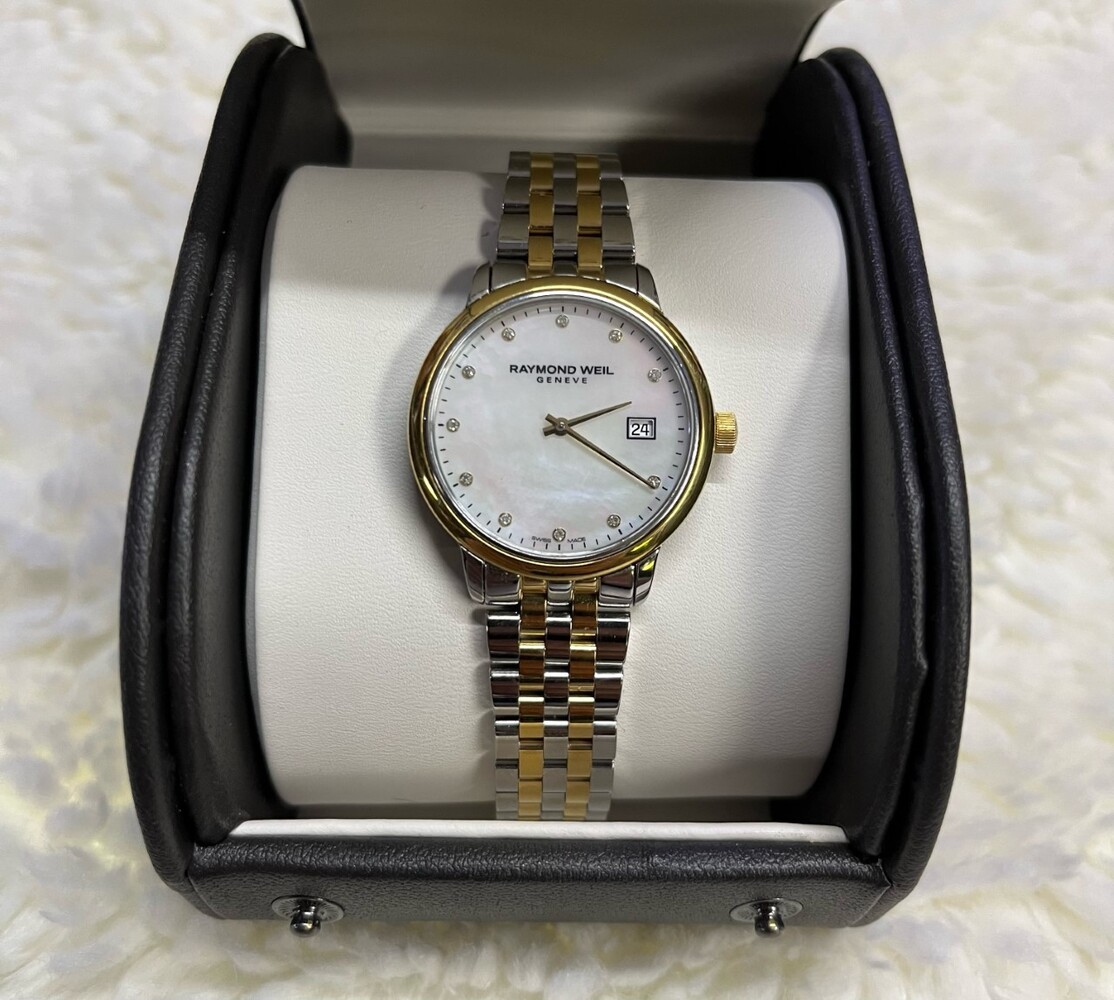 Womens Raymond Weil Sapphire Crystal Mother of Pearl Dial With Diamonds ...